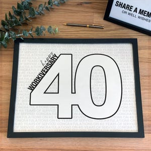 40th Work Anniversary Card Alternative | Employee Co-worker Boss ...