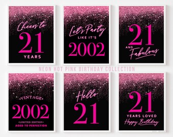 Hot Pink 21st Signs - Etsy