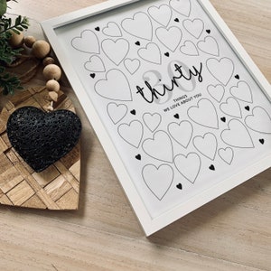 Thirty Things We Love About You Printable Sign in Board | 30th Birthday ...
