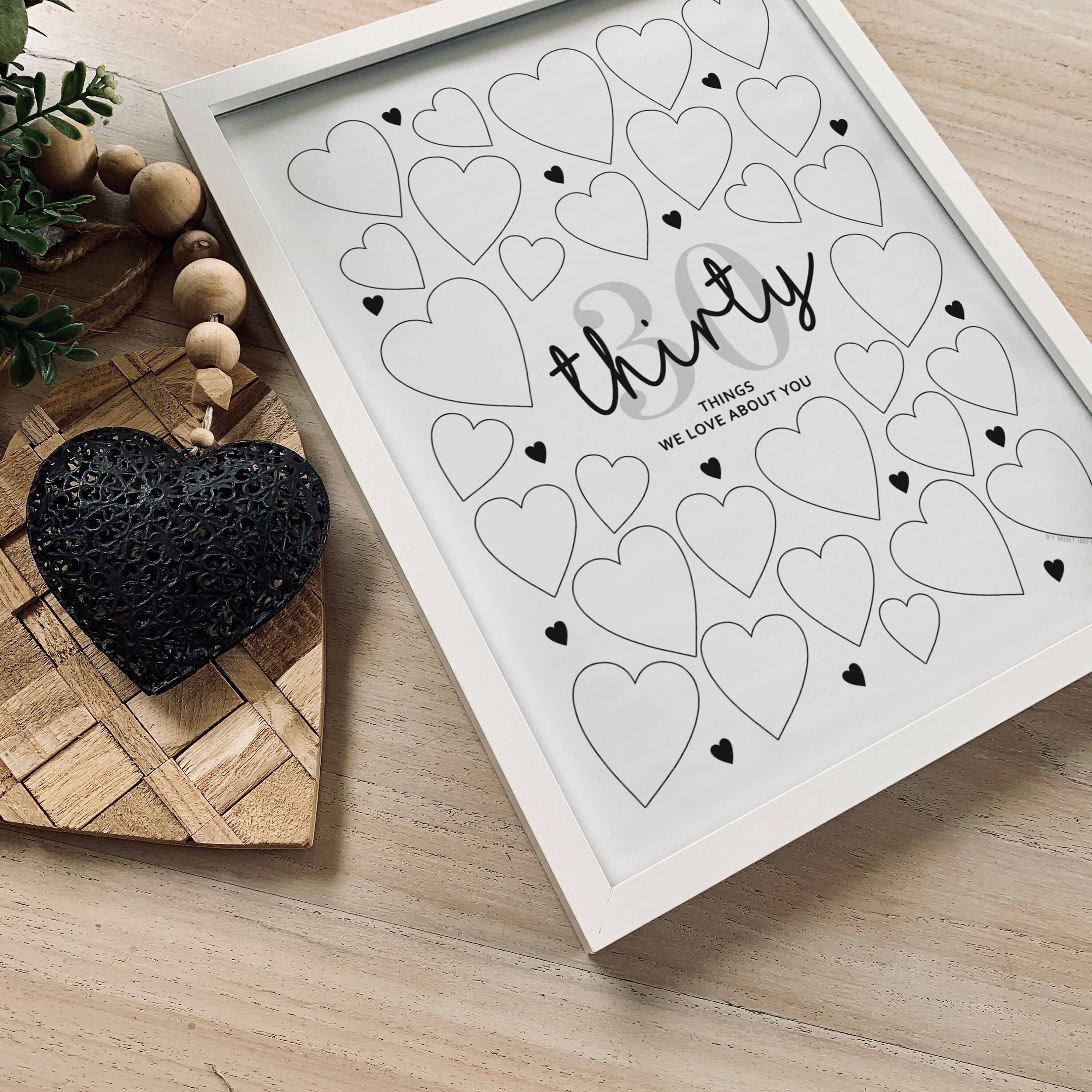 Thirty Things We Love About You Printable Sign in Board 30th Birthday ...