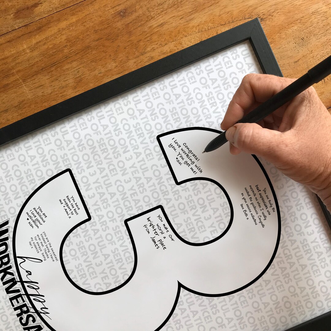 3th Work Anniversary Card Alternative | 3 Years Service | Happy ...
