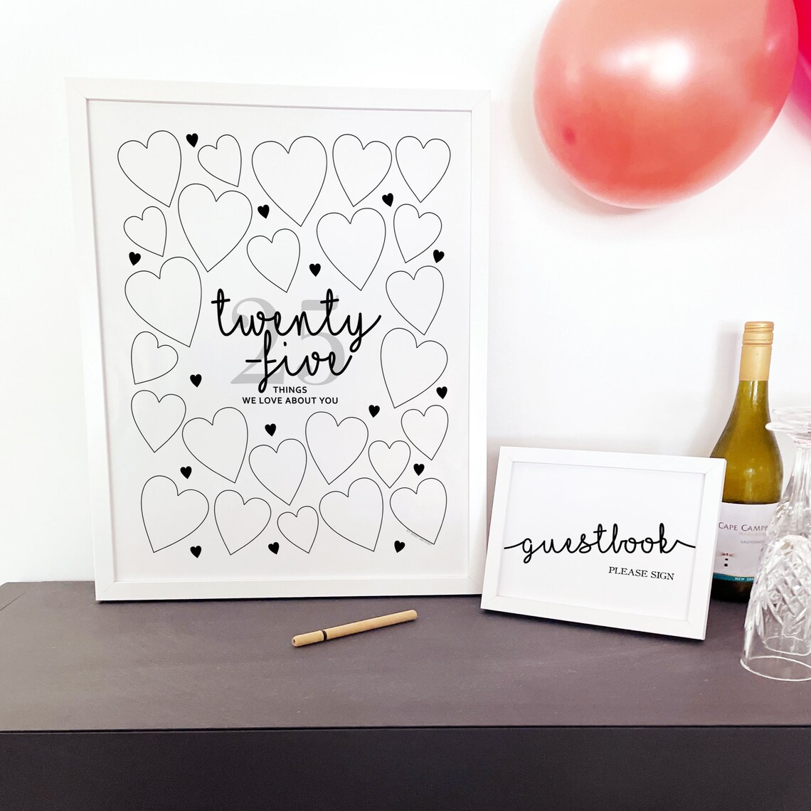 25 Things We Love About You Printable Signature Sign in Board | Etsy