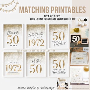 50 Years Signature Board Printable Sign Poster Happy 50th - Etsy