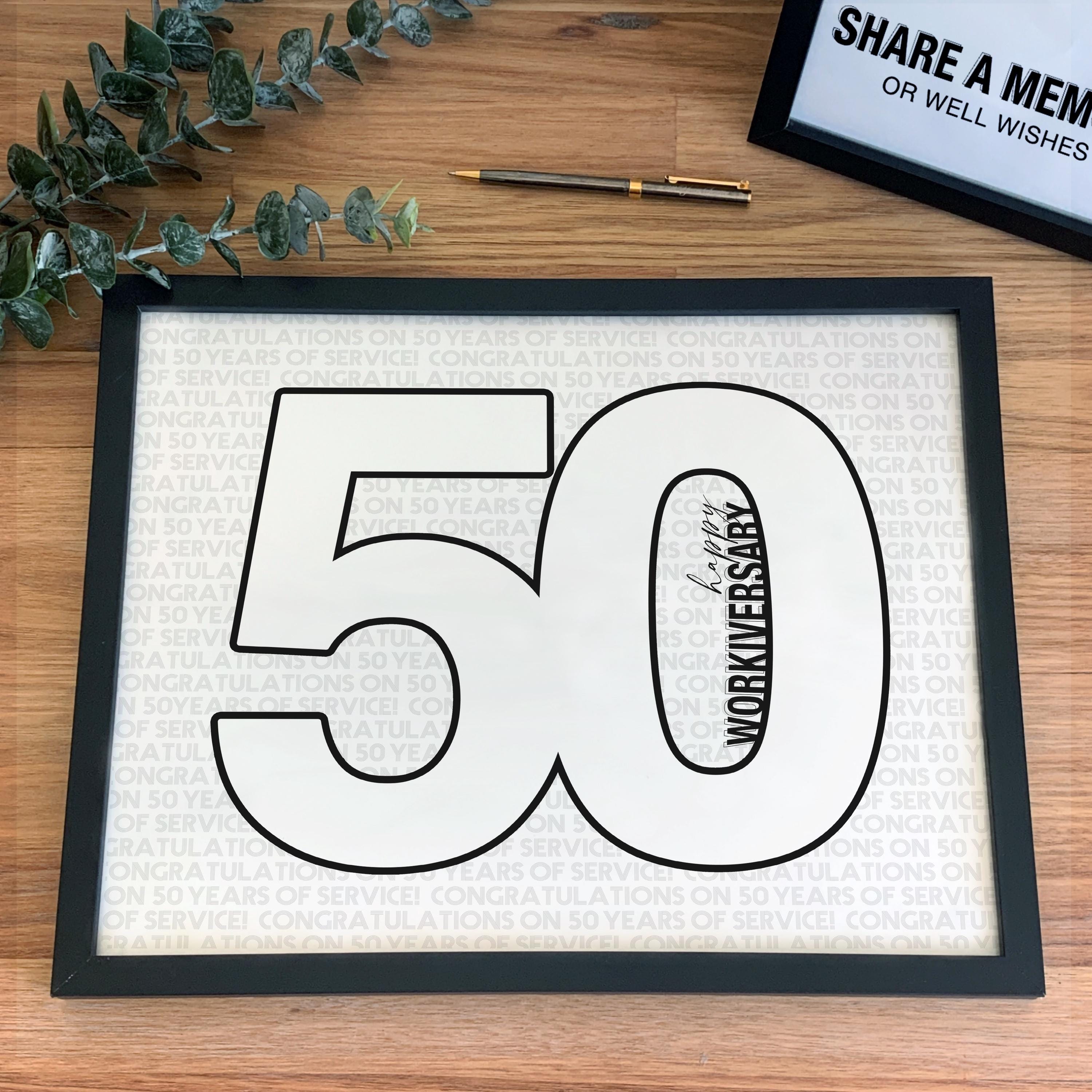 50th Work Anniversary Card Alternative | Employee Co-worker Boss ...