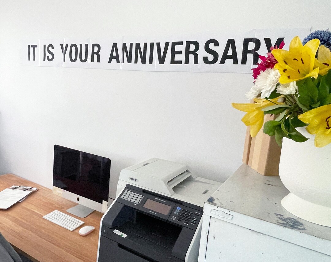 It is Your Anniversary Banner, Work Anniversary Wall Bunting and Mini ...