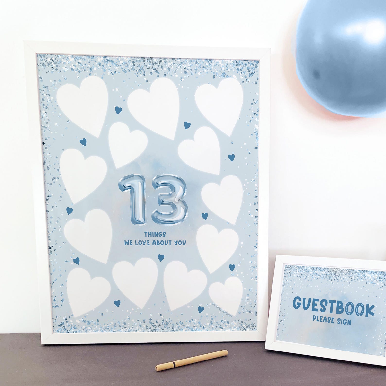 13 Things We Love About You Powder Blue Party Decor Boy or Girl 13th ...