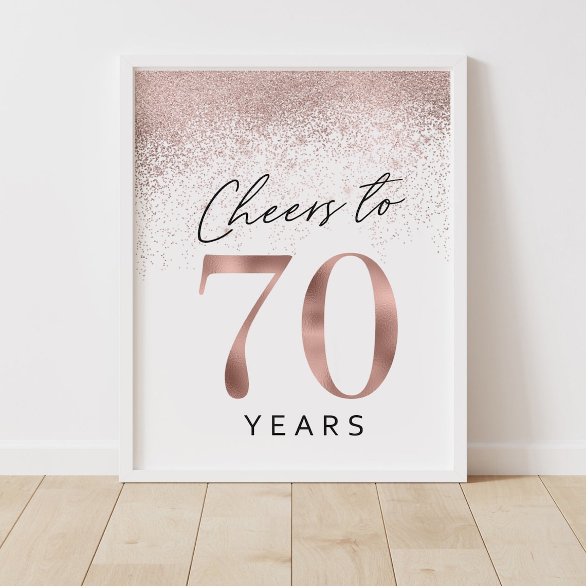 Rose Gold 70th Birthday Party Decorations Printable 70 | Etsy