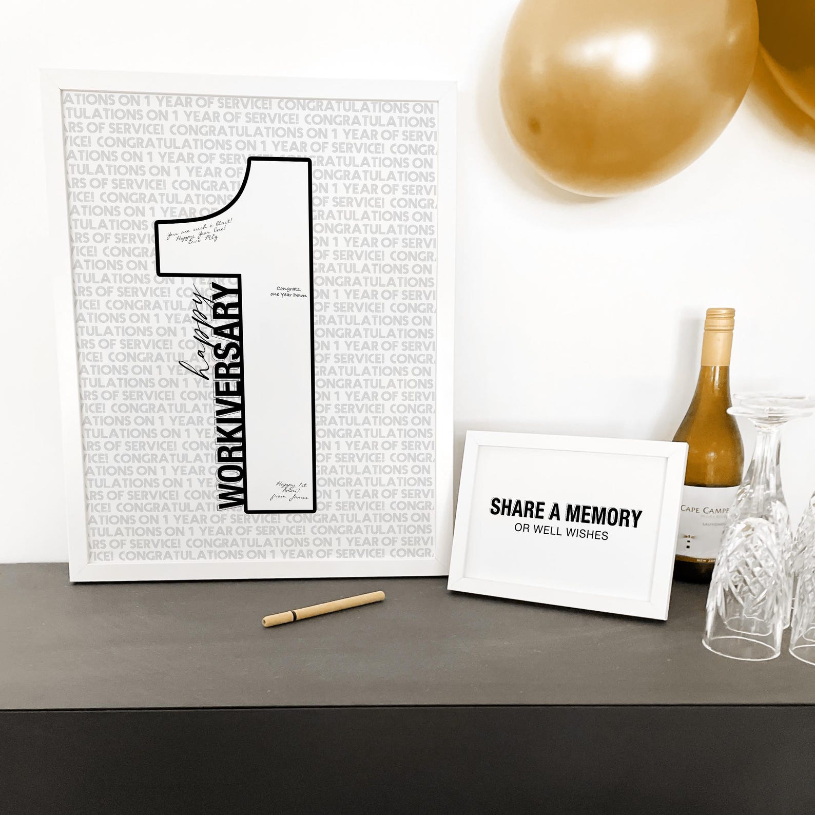 1st Work Anniversary Card Alternative | Employee Colleague Boss ...