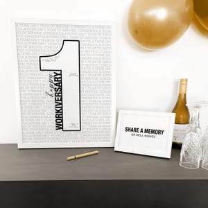 1st Work Anniversary Card Alternative | Employee Colleague Boss ...