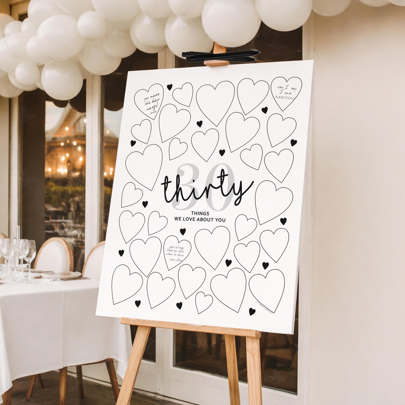 Thirty Things We Love About You Printable Sign in Board | 30th Birthday ...