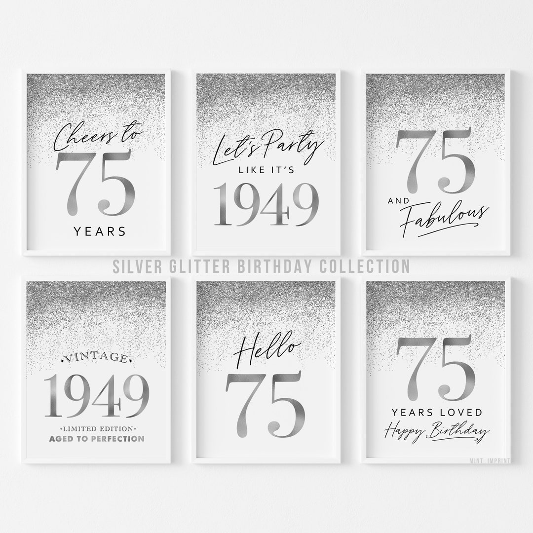 Decorations for 75th Birthday Party Printable Digital Download Birthday ...