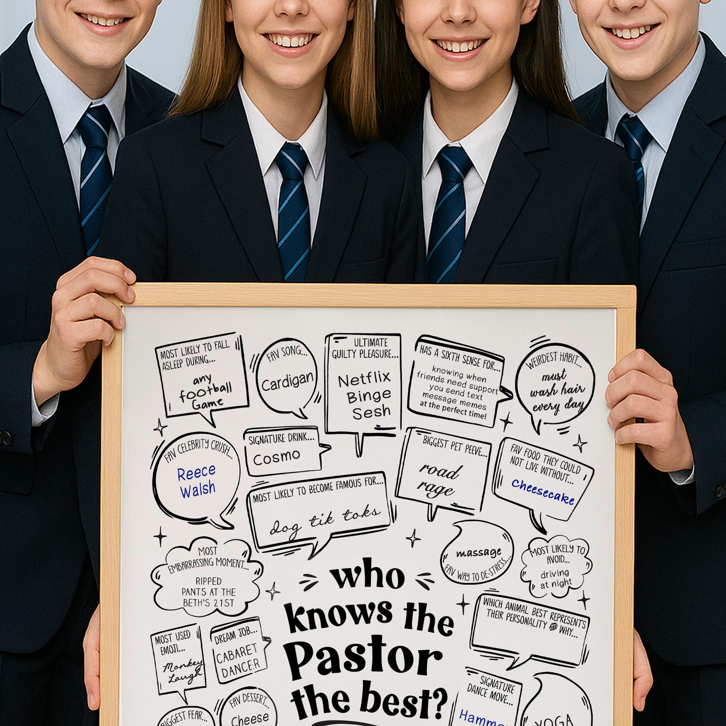 Pastor Appreciation Gift: Funny Trivia Quiz - Printable Church Activity ...