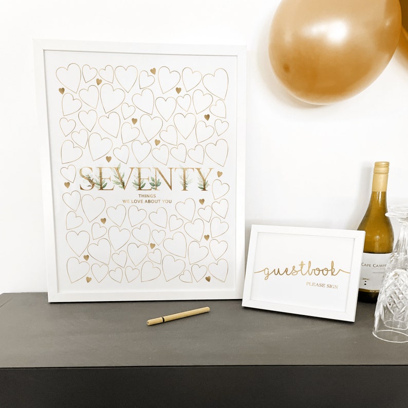 70th Birthday Sign With 70 Hearts for Birthday Wishes, 70 Reasons We ...