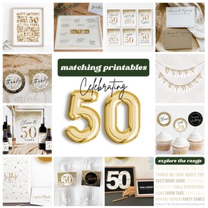 50th Birthday Guest Book Alternative, Printable Message Poster ...