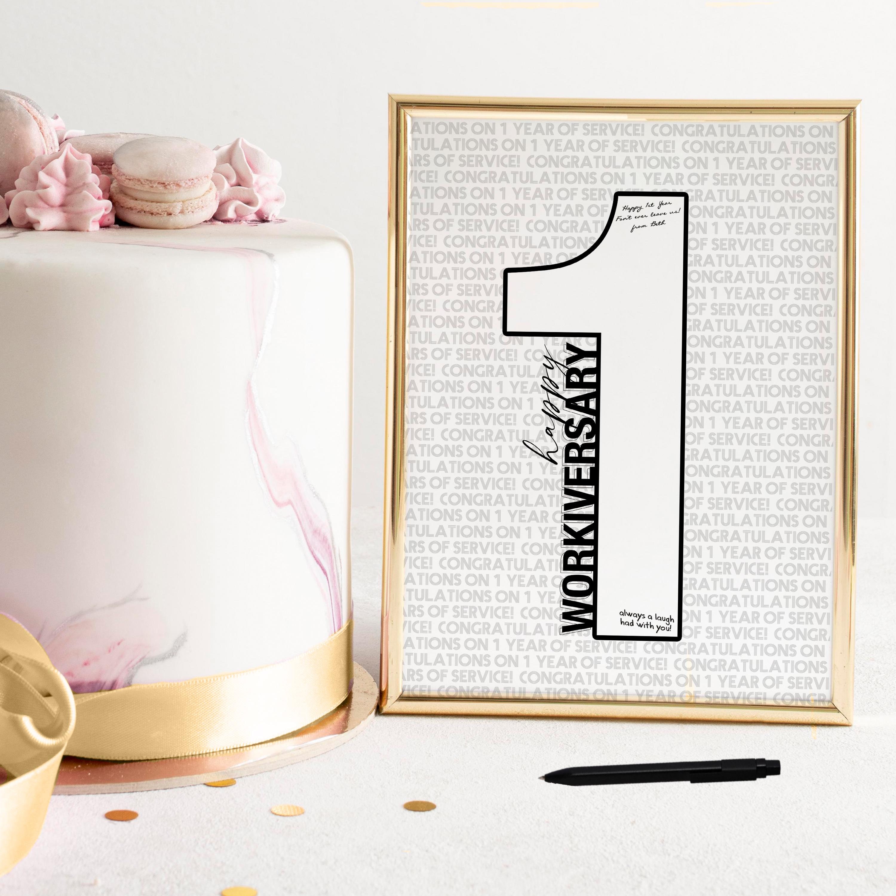 1st Work Anniversary Card Alternative | Employee Colleague Boss ...
