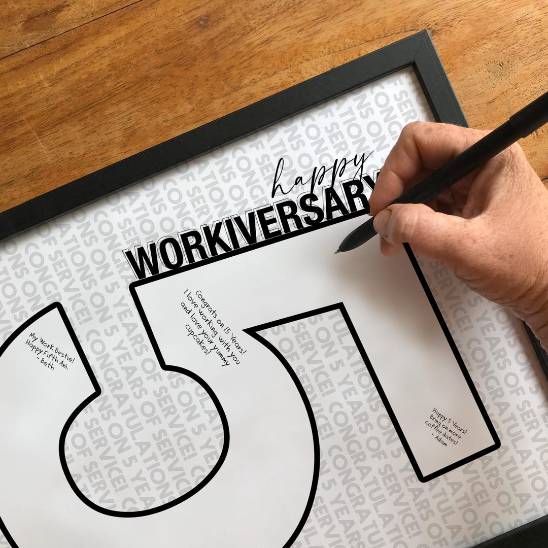 5th Work Anniversary Card Alternative | 5 Years Service | Happy ...