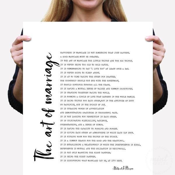 The Art of Marriage Poster - Etsy