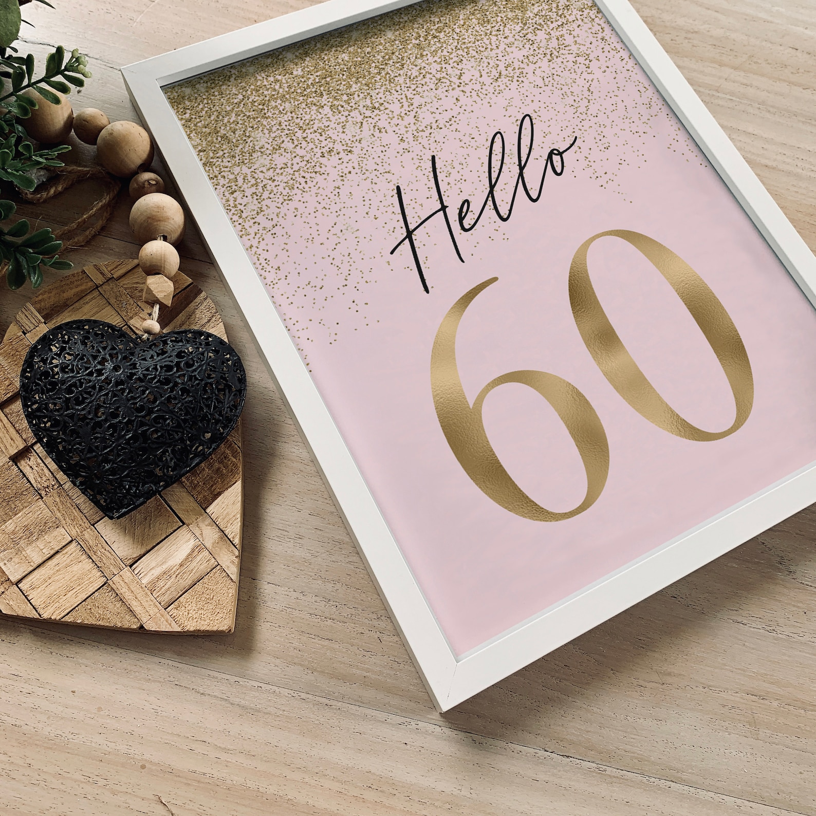 Pink and Gold 60th Birthday Party Decorations for Women Hello - Etsy