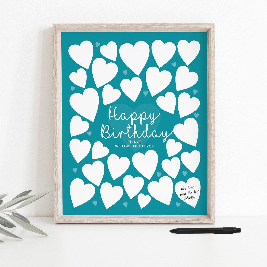 Teal Happy Birthday, Things We Love About You, Any Age Write on ...