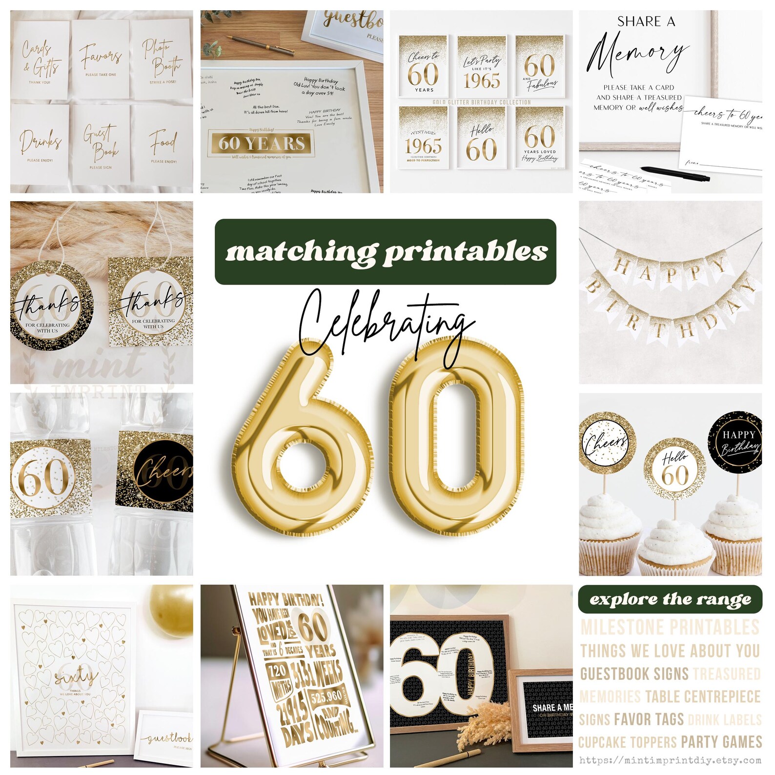 60th Birthday Trivia Game Poster: Fun Party Keepsake (printable ...