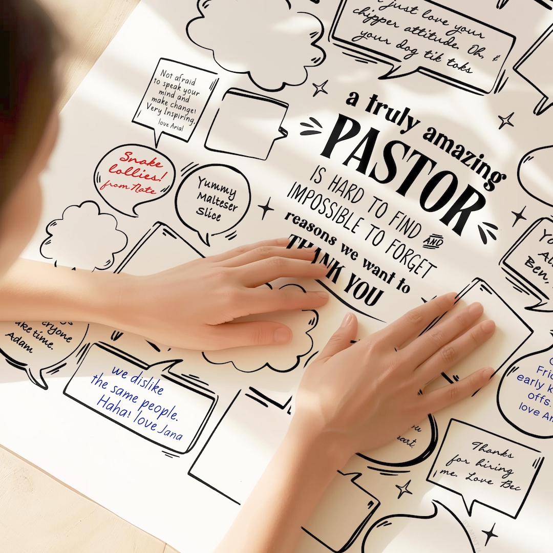 Pastor Gift Card Alternative, Printable Thank You Poster to Write ...