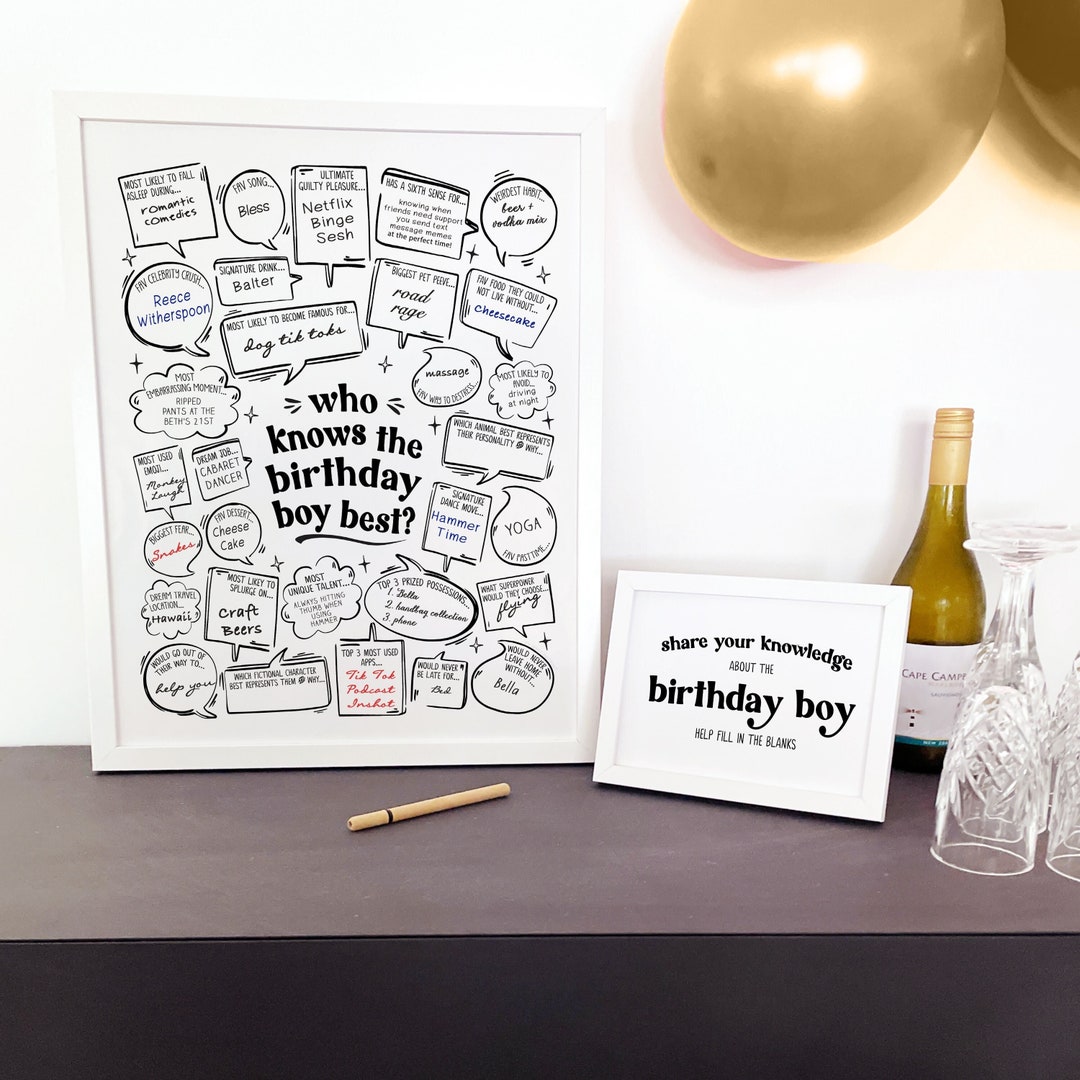 Who Knows the Birthday Boy Best, Short Fun Birthday Games for Him Quiz ...