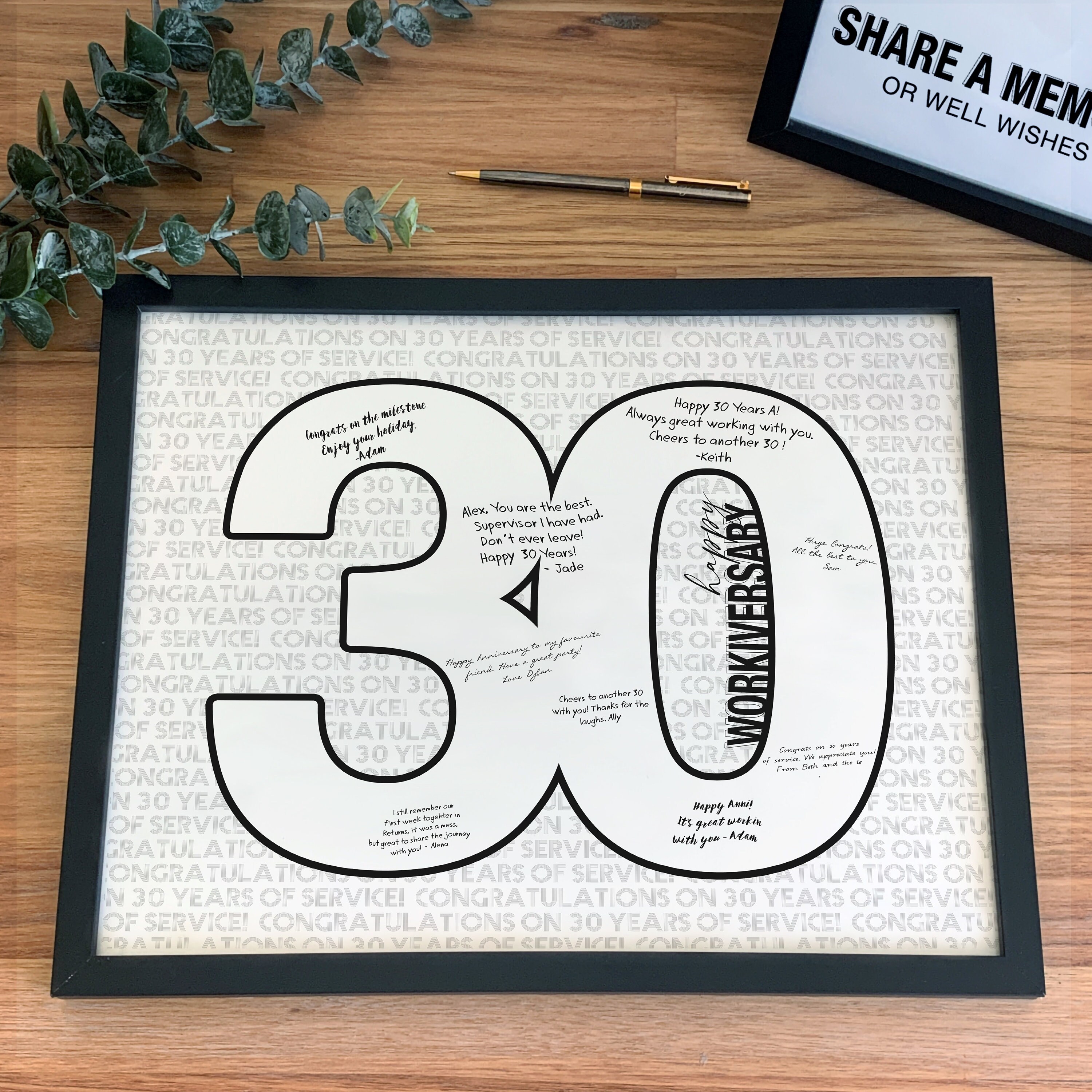30th Work Anniversary Card Alternative | 30 Years Service | Happy ...