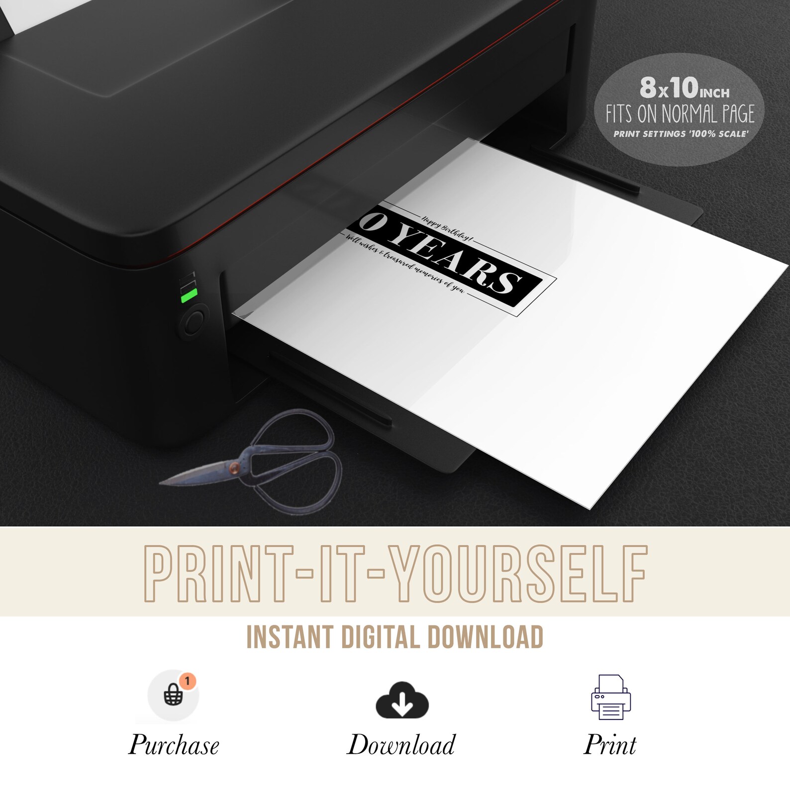 50 Years Signature Board Printable Sign Poster Happy 50th Birthday Gold ...