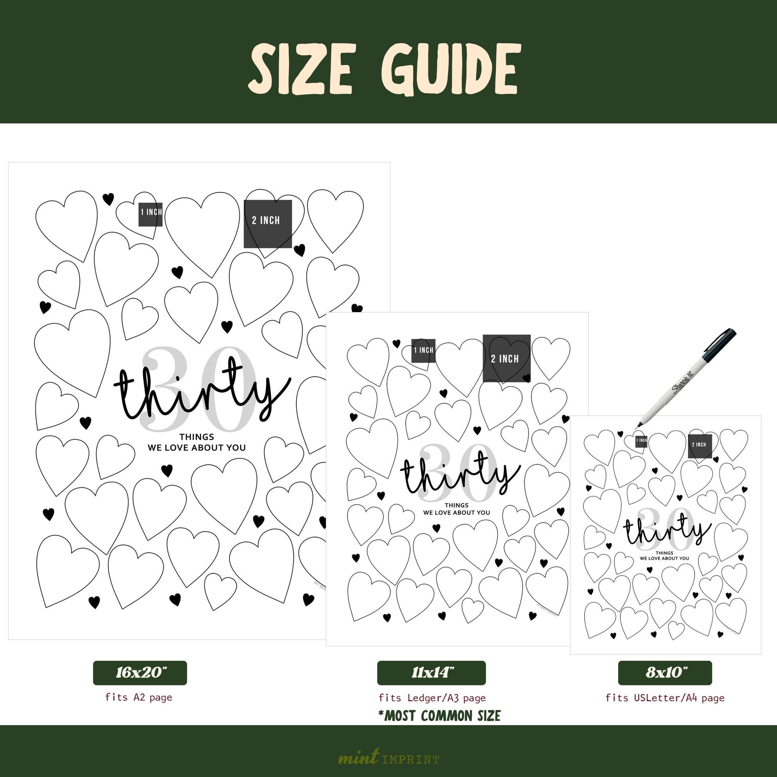 Thirty Things We Love Printable Sign, Women's 30th Birthday Message ...