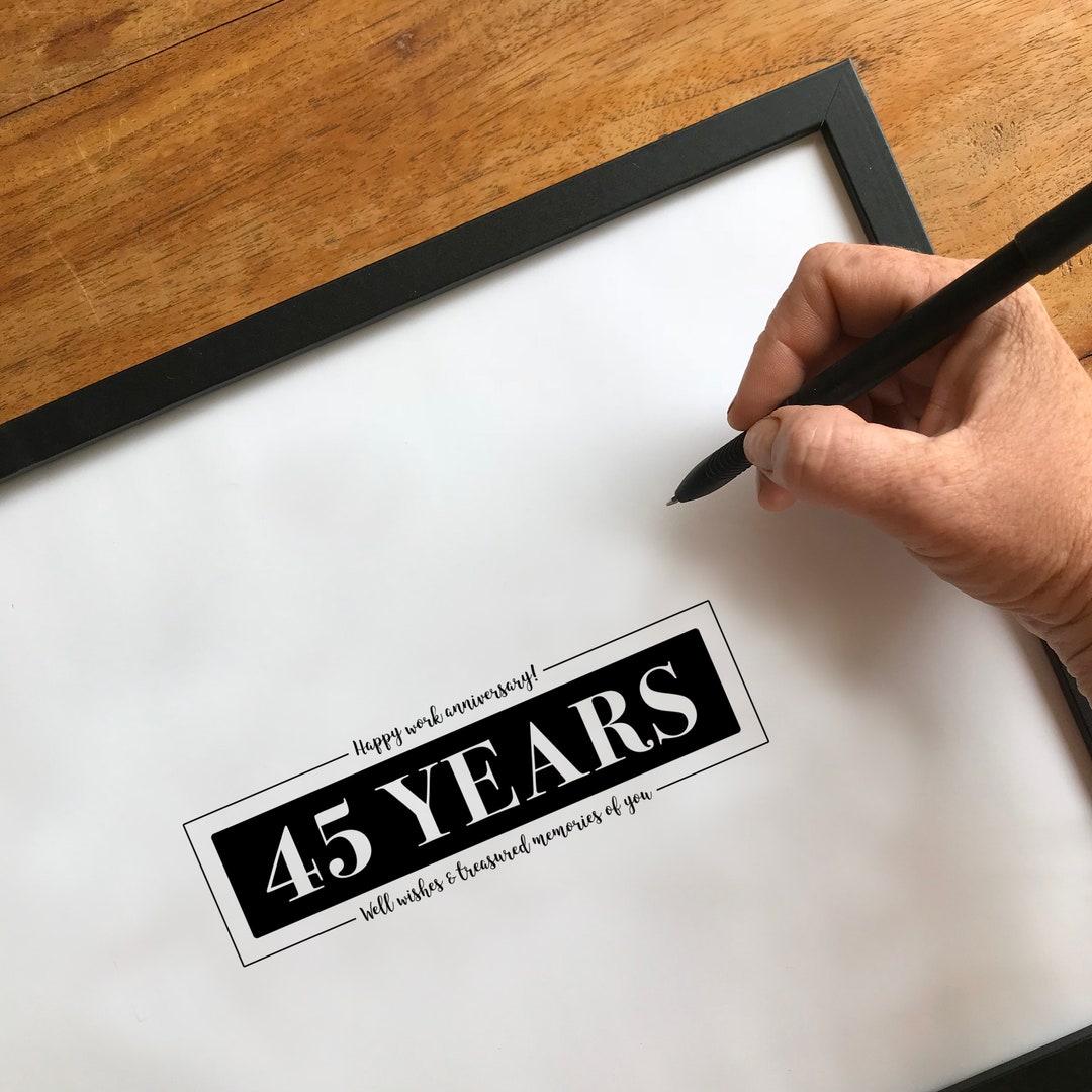 45 Year Work Anniversary Gift, Employee Workiversary Guest Book Sign In ...