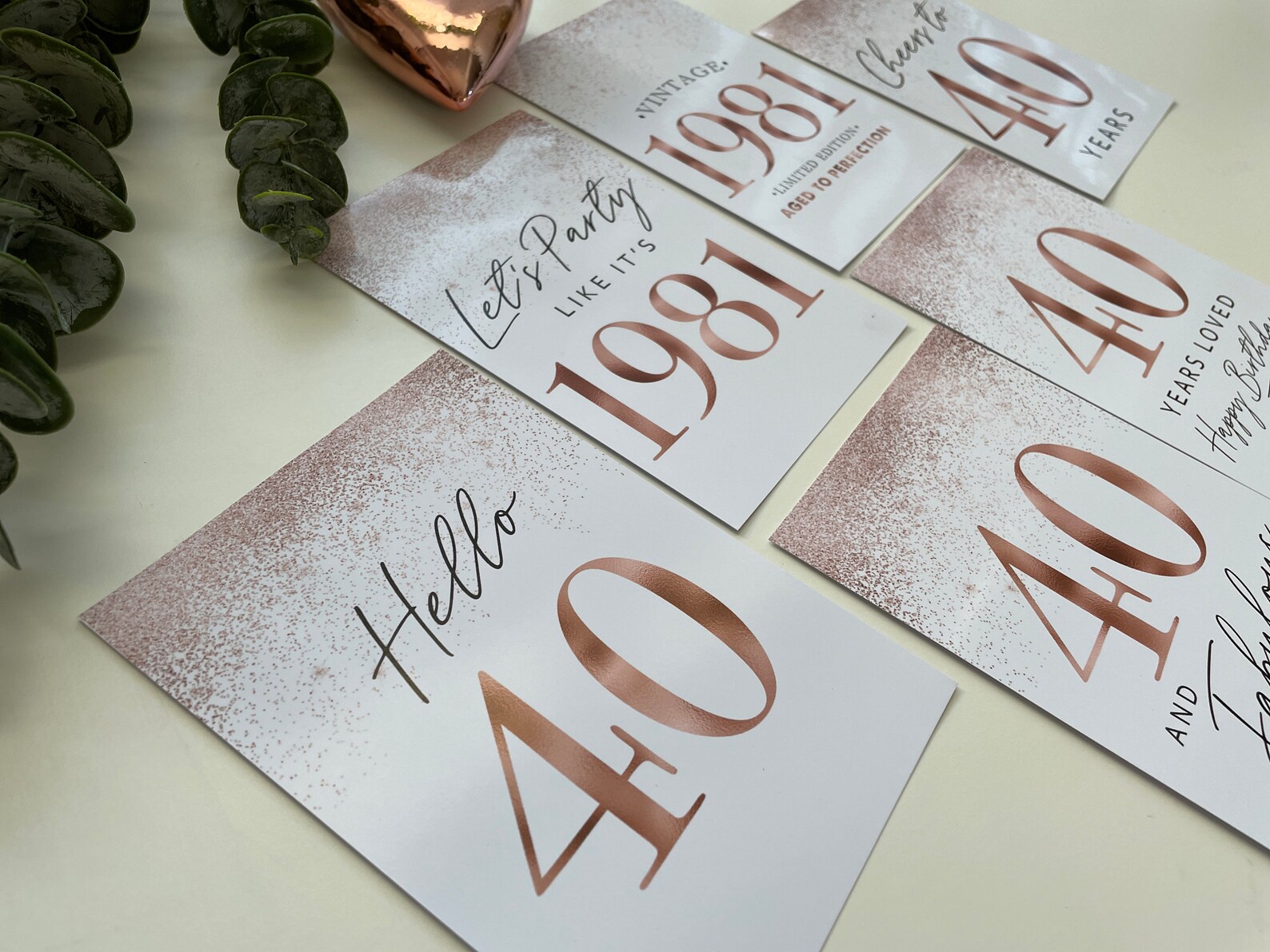 Rose Gold Decorations 40th Birthday Printable 40 Birthday - Etsy