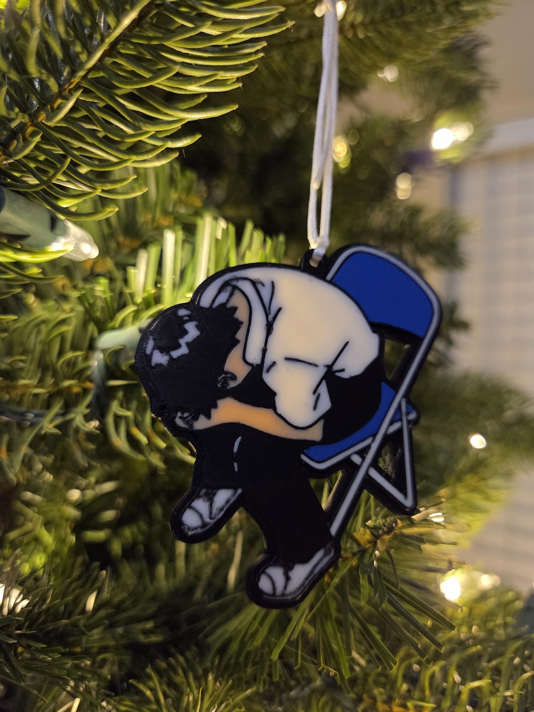 Shinji Chair Meme Neon Genesis Evangelion Holiday Tree Ornament ...