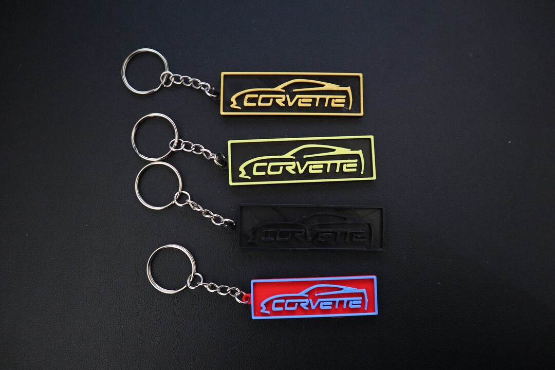 Corvette Keychain Corvette Keyring Corvette Gifts for Him Gifts for Her ...