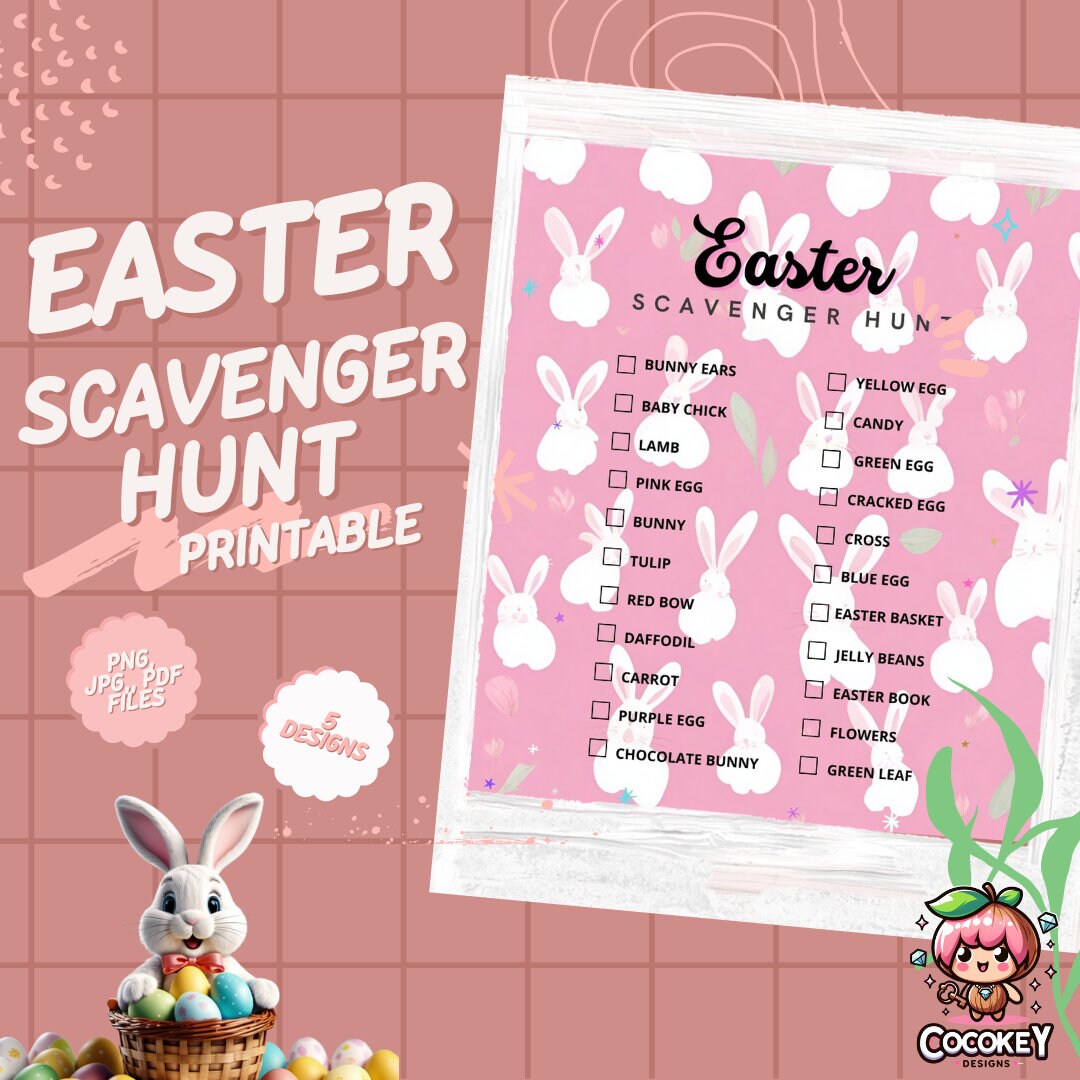 Easter Scavenger Hunt Printable Teacher Easter Printable KIDS Scavenger ...