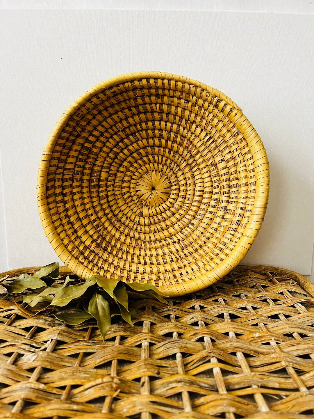Large Round Boho Eclectic Wall Basket Bowl - Etsy