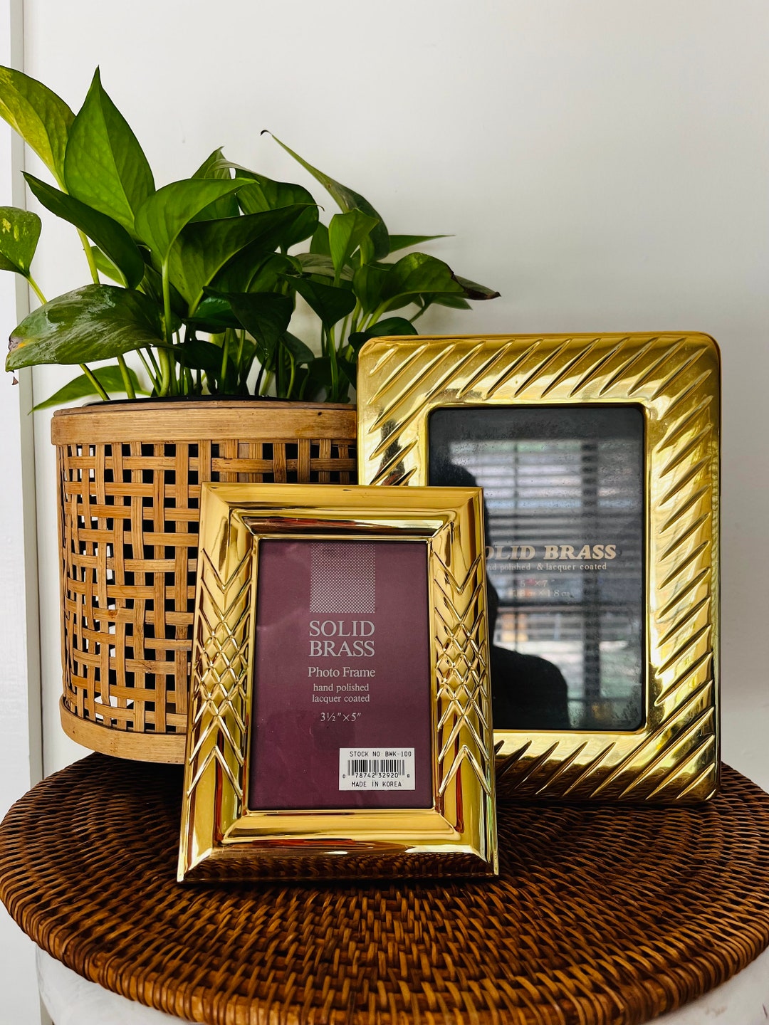 Solid Brass Gold Picture Frame Set - Etsy