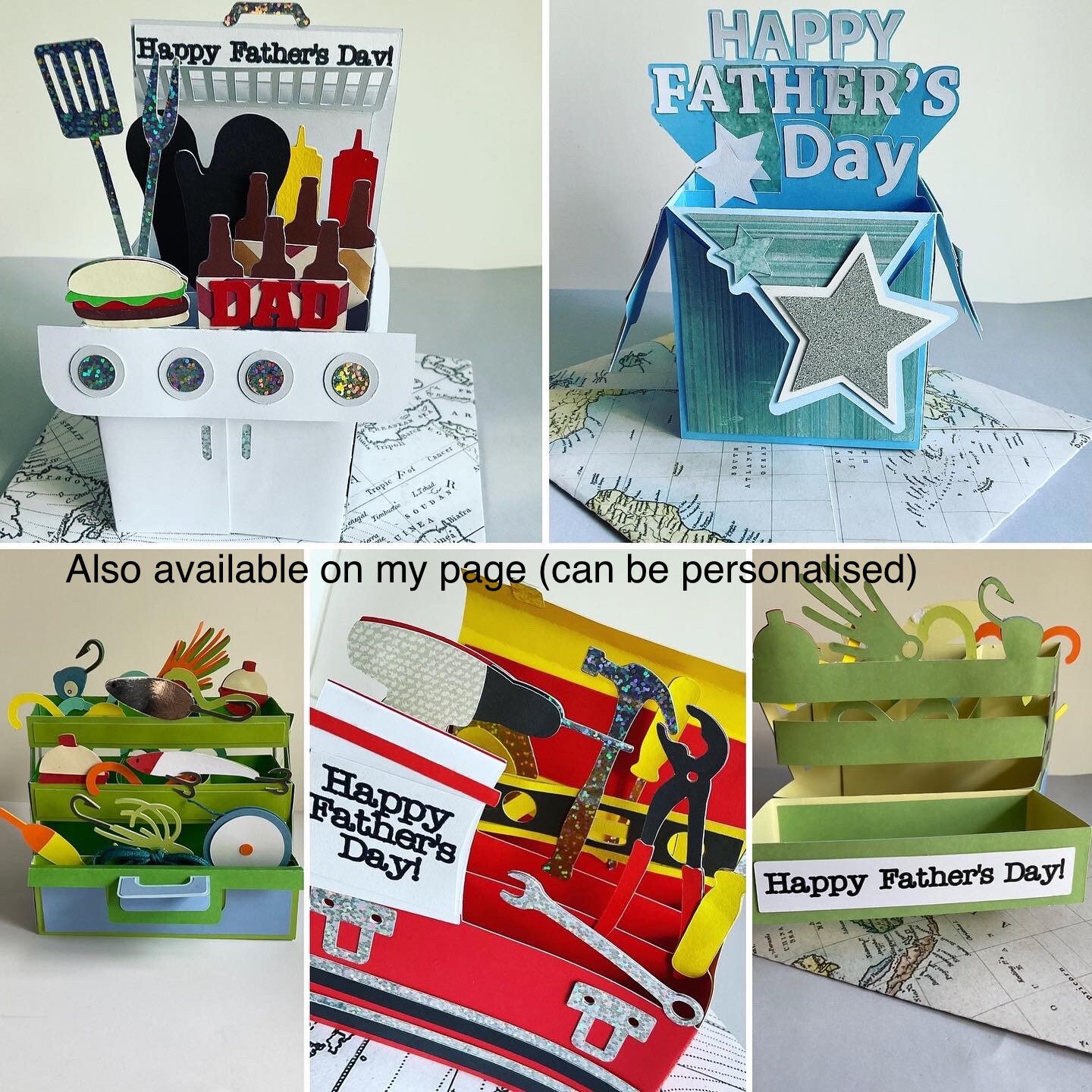 Tool box card Birthday card DIY dad pop up card | Etsy