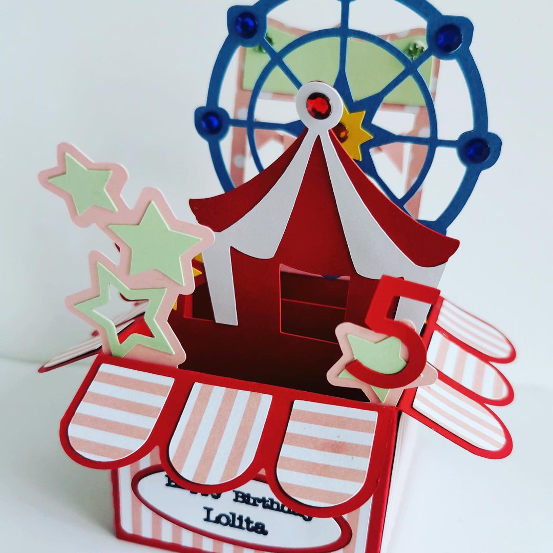 Fairground Circus Pop up Happy Birthday Card Personalised - Etsy