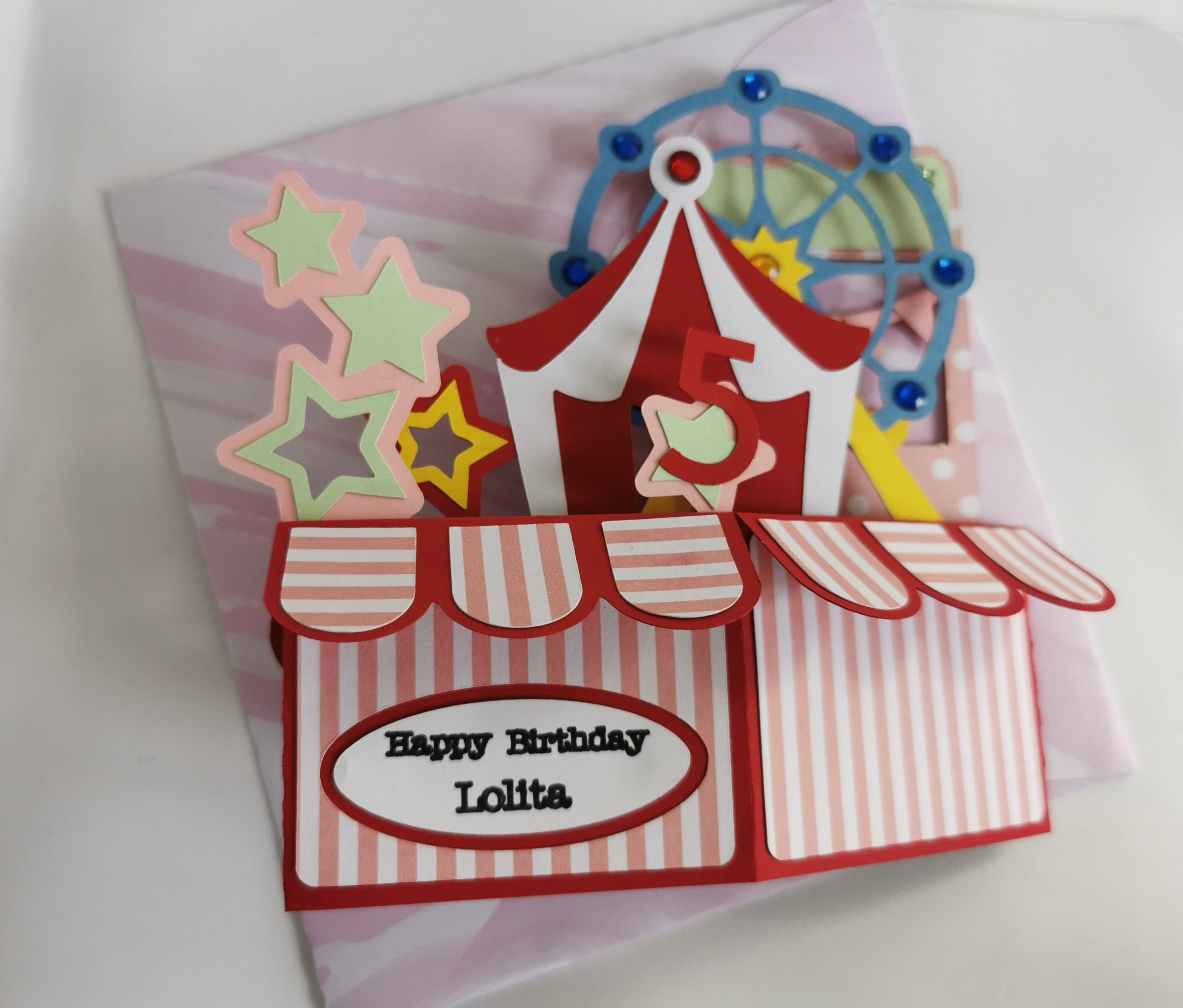 Fairground Circus Pop up Happy Birthday Card Personalised - Etsy