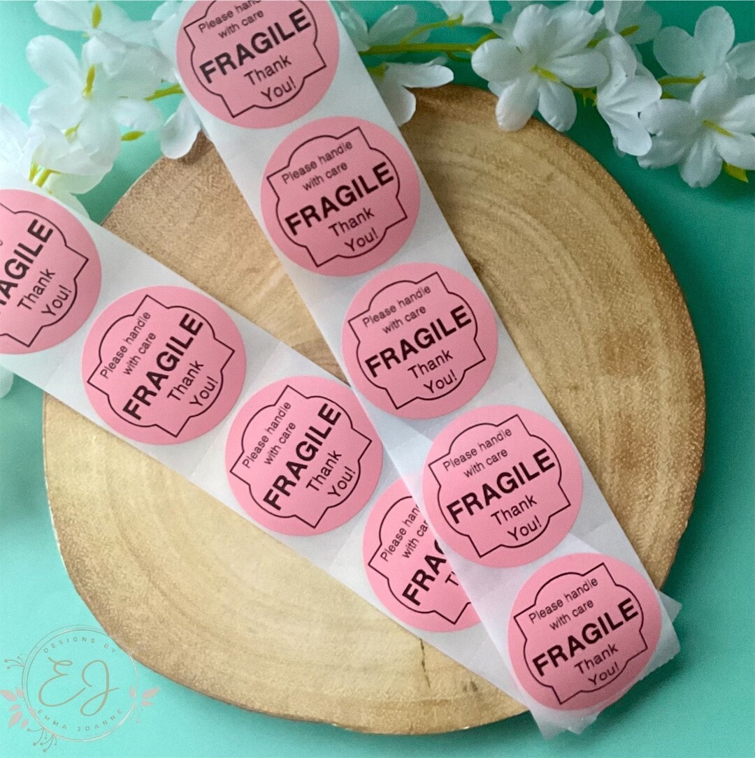 Pink Fragile Stickers - Etsy
