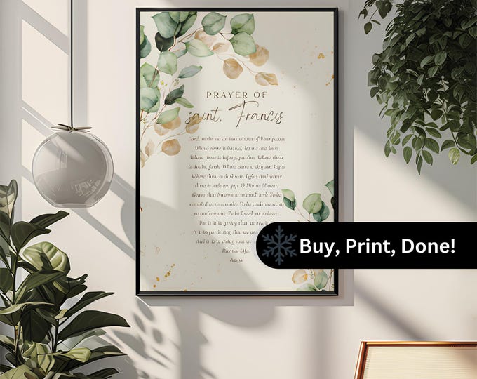 Prayer of Saint Francis Art Print, Catholic Vintage, Wall Art ...