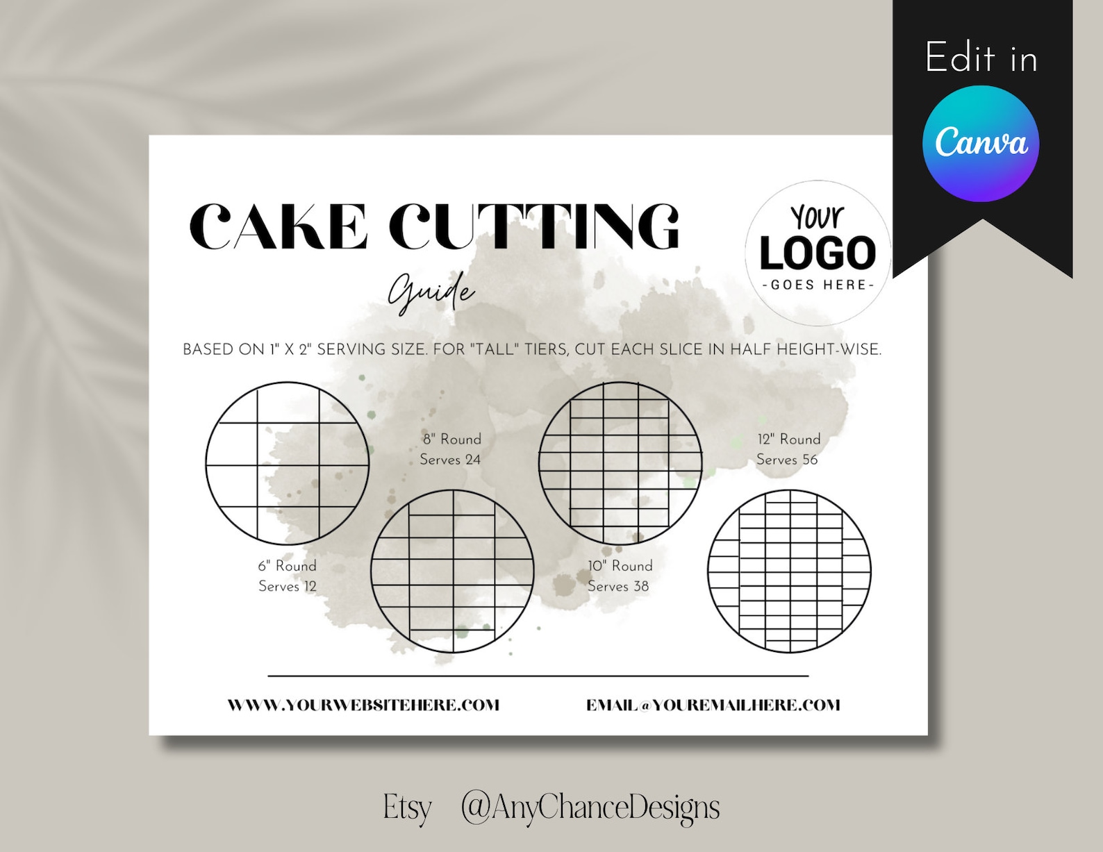 Modern Luxe Cake Cutting Card Template Elevate Your Baking Business ...