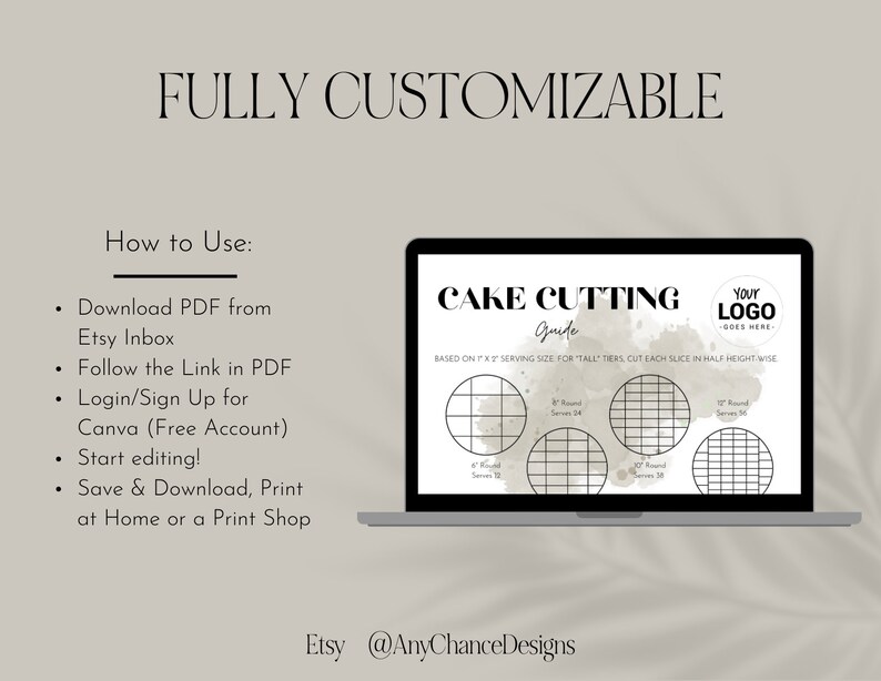 Modern Luxe Cake Cutting Card Template Elevate Your Baking Business ...