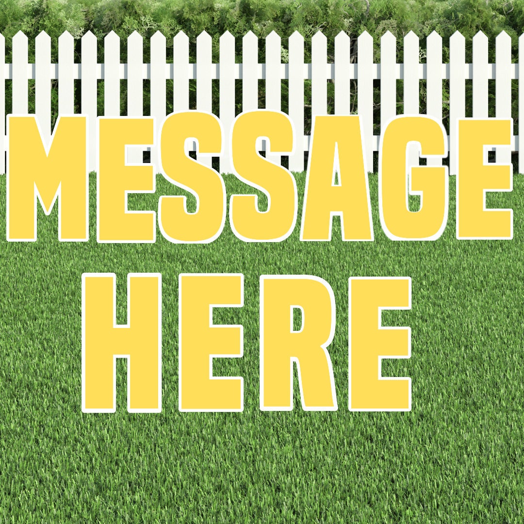 Printable Yard Sign Lawn Decoration Editable Lawn Letters Yard Letters ...