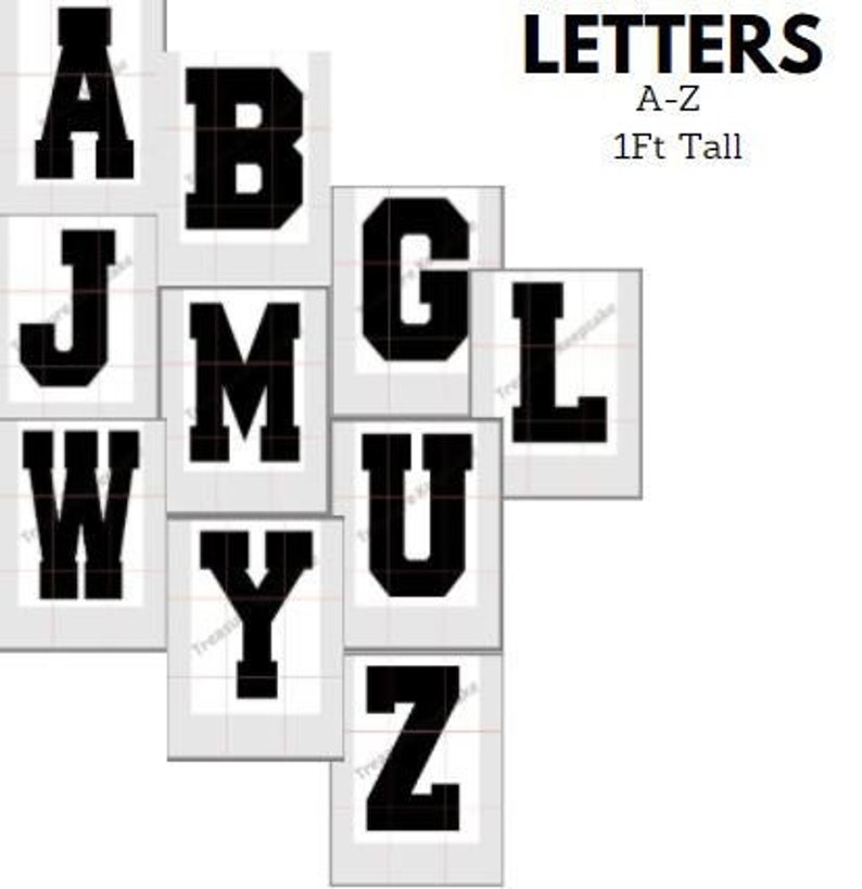 1ft All Letters A Z Bundle Large Foam Letter Templates Marquee Letter 