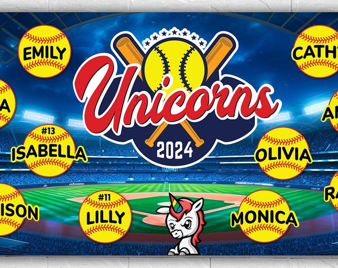 Softball Team Banner | T-ball Team Banner | Little League Team Banner ...