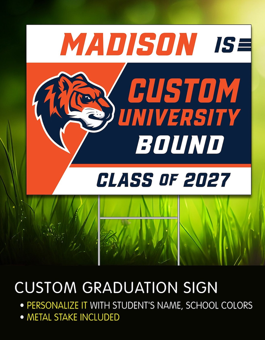 Custom College Bound Yard Sign, College Logo Sign, College Bound Yard ...