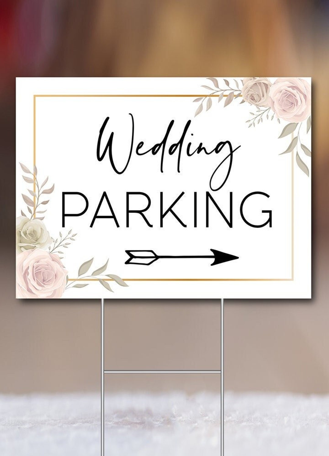Wedding Parking | Wedding Directional Sign | Custom Wedding Yard Sign ...
