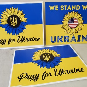 We Stand With Ukraine Yard Sign, Support Ukraine Sign 24" X 18" - Etsy