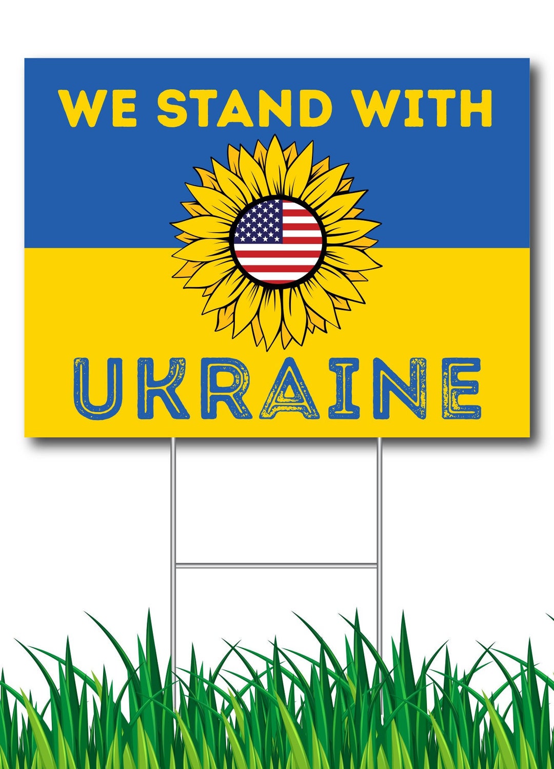 We Stand With Ukraine Yard Sign, Support Ukraine Sign 24" X 18" - Etsy